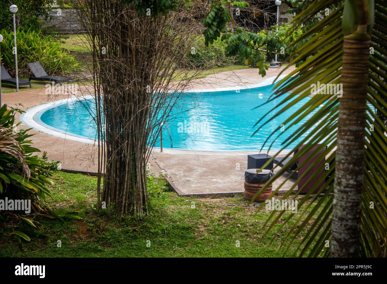 View of swimming pool to relax and unwind on hot summer days Stock ...