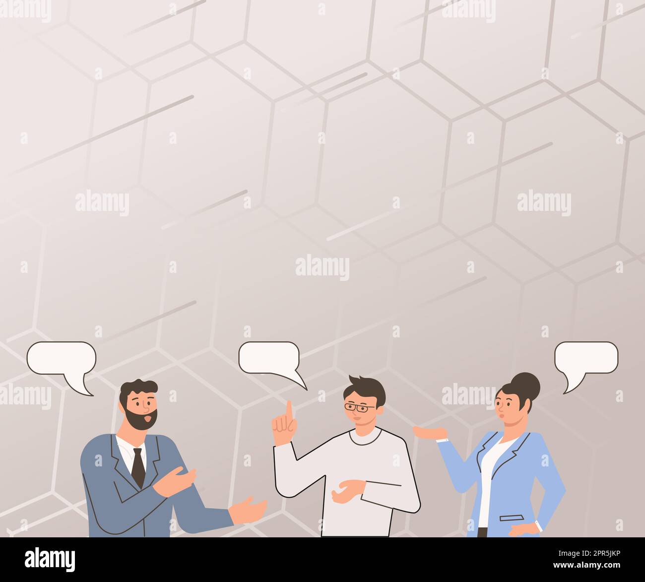 Illustration Of Partners Chatting Building New Wonderful Ideas For ...
