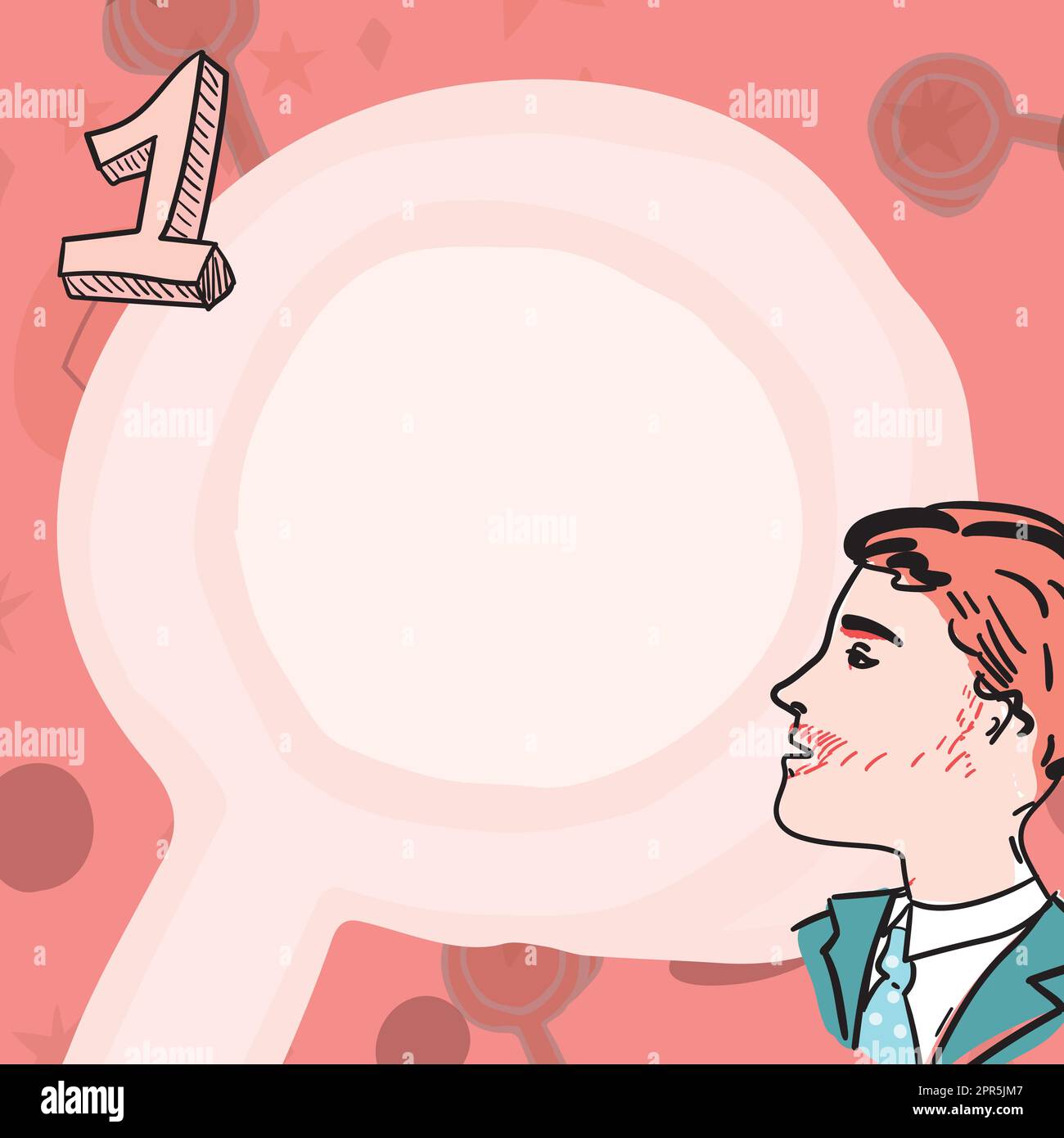 Man Looking At 1 Number Brainstorming New Solutions. Abstract Focusing ...