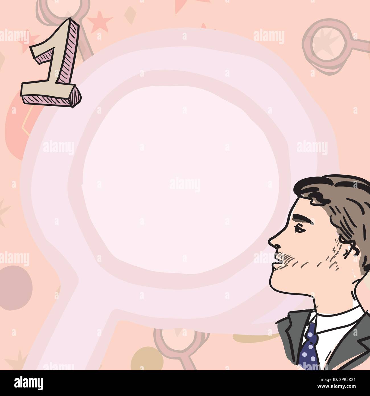 Man Looking At 1 Number Brainstorming New Solutions Abstract Focusing