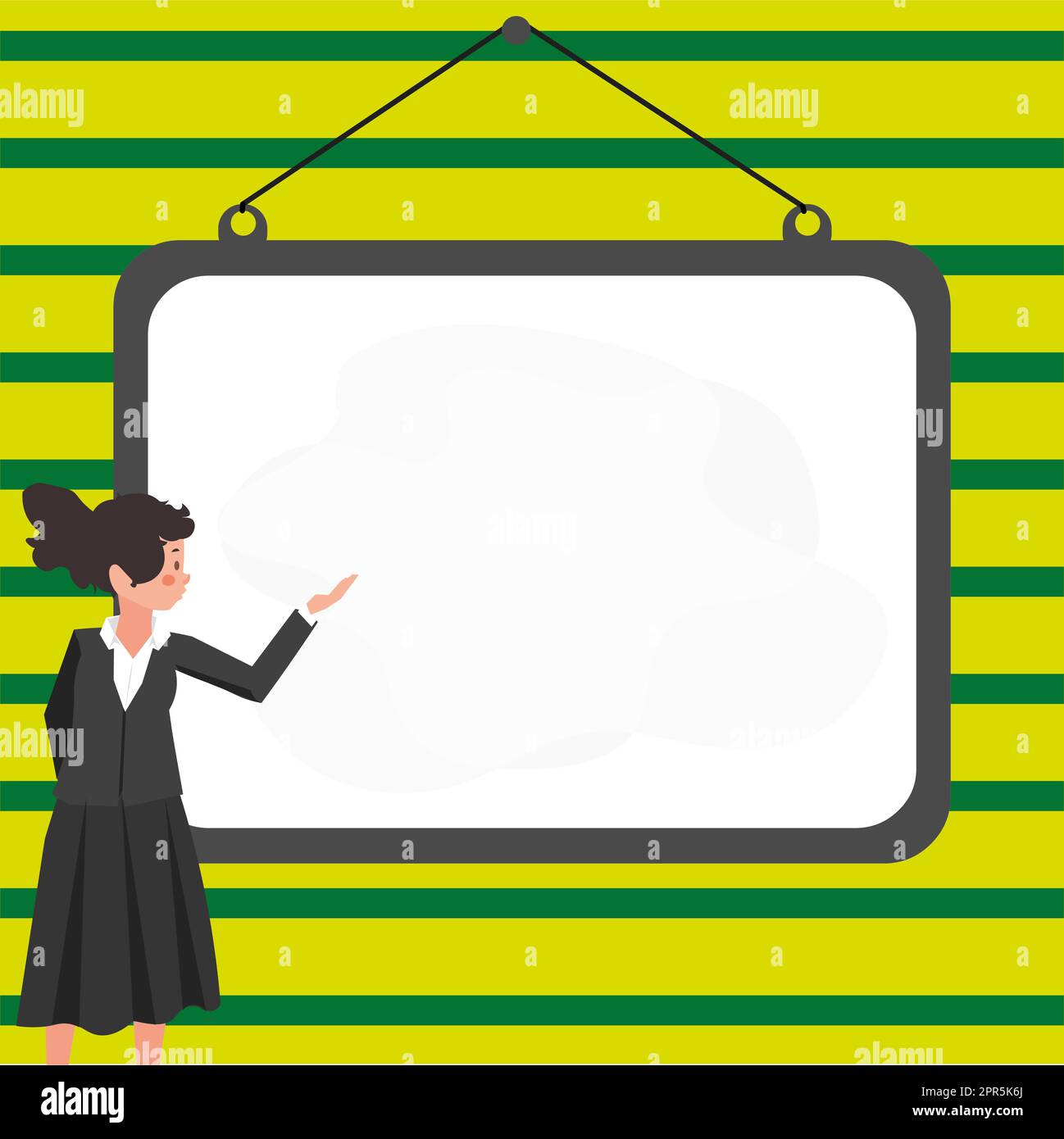 Instructor Drawing Pointing Stick On Empty Whiteboard While Holding Cup ...