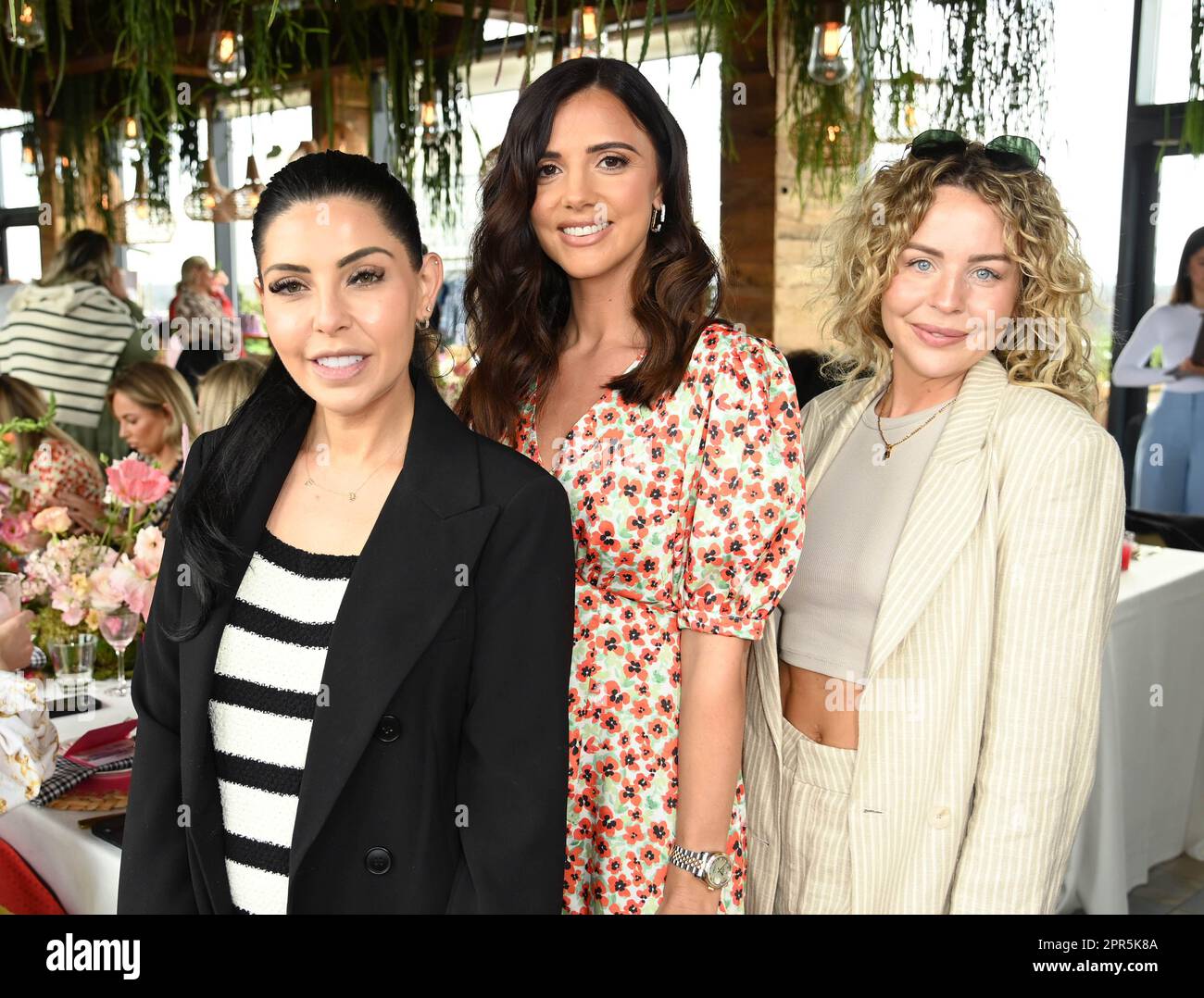 EDITORIAL USE ONLY (Left to right) Cara Delehoyde, Lucy Mecklenburgh ...