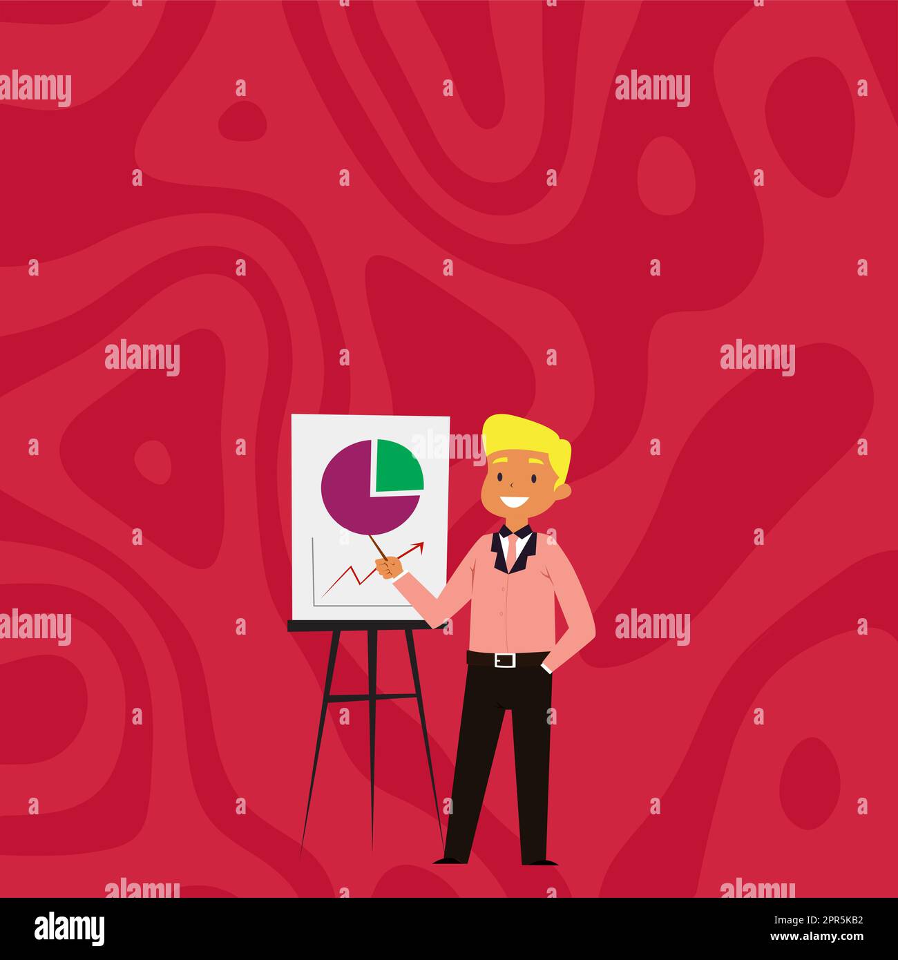 Illustration Of Businessman Wearing Casual Standing Firmly Alone ...