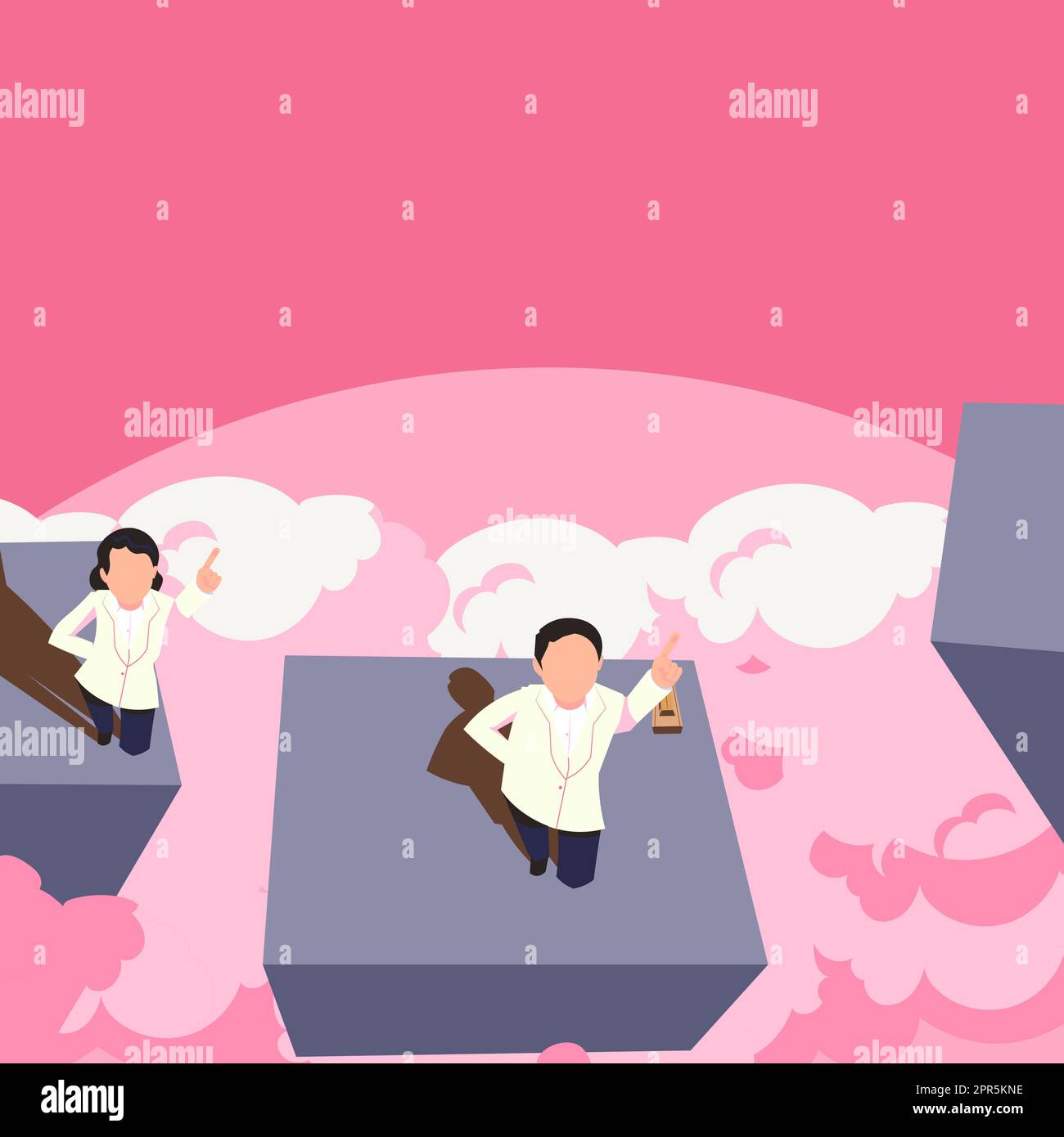 Businessmen In Suit Pointing Upwards Representing Innovative Thinking ...