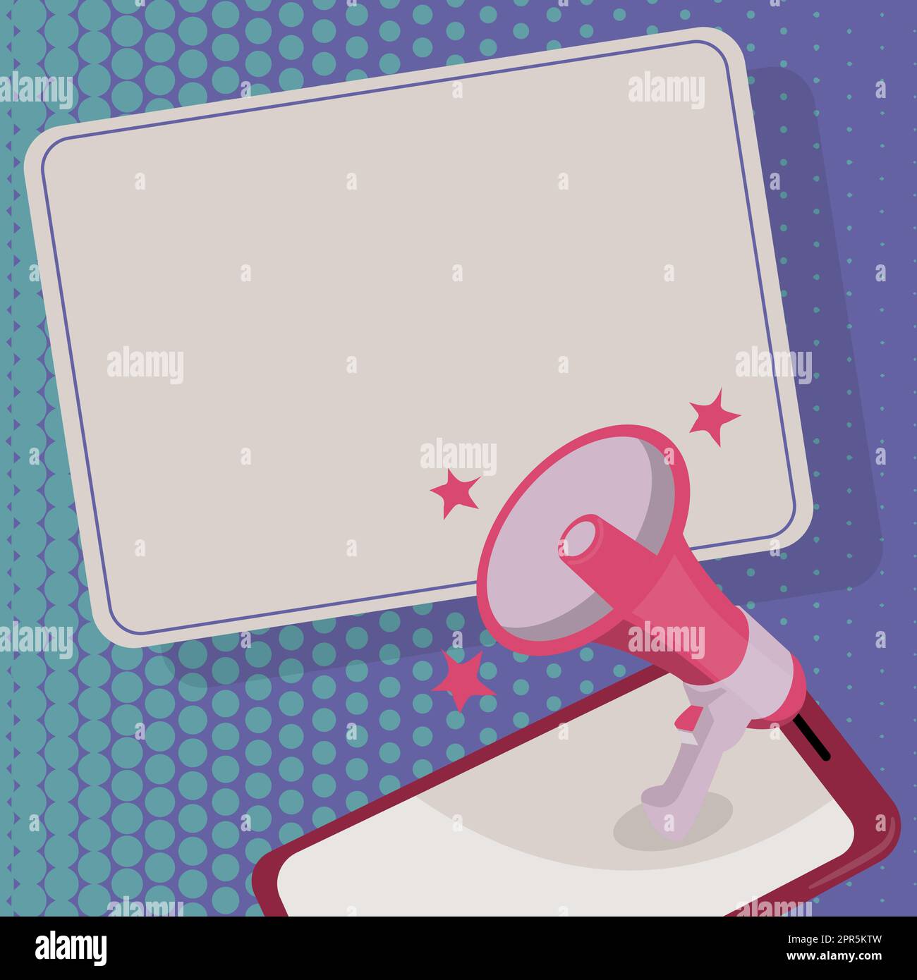 Megaphone Displaying Important Message. Object Announcing News Bulletin ...