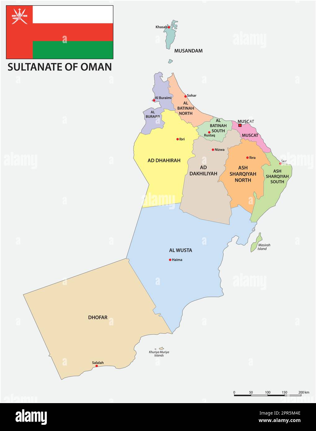 Administrative map sultanate oman hi-res stock photography and images ...