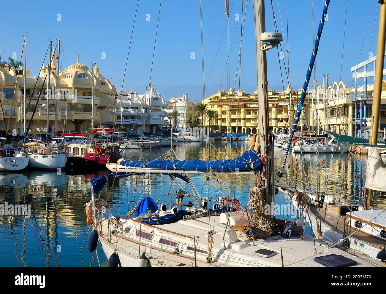 A wide view of the marina at Benalmadena, Spain Stock Photo - Alamy
