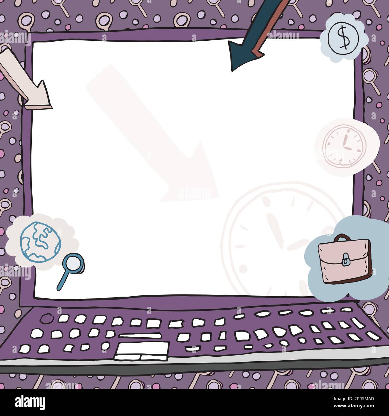 Blank frame decorated with arrows displaying business strategy leading ...