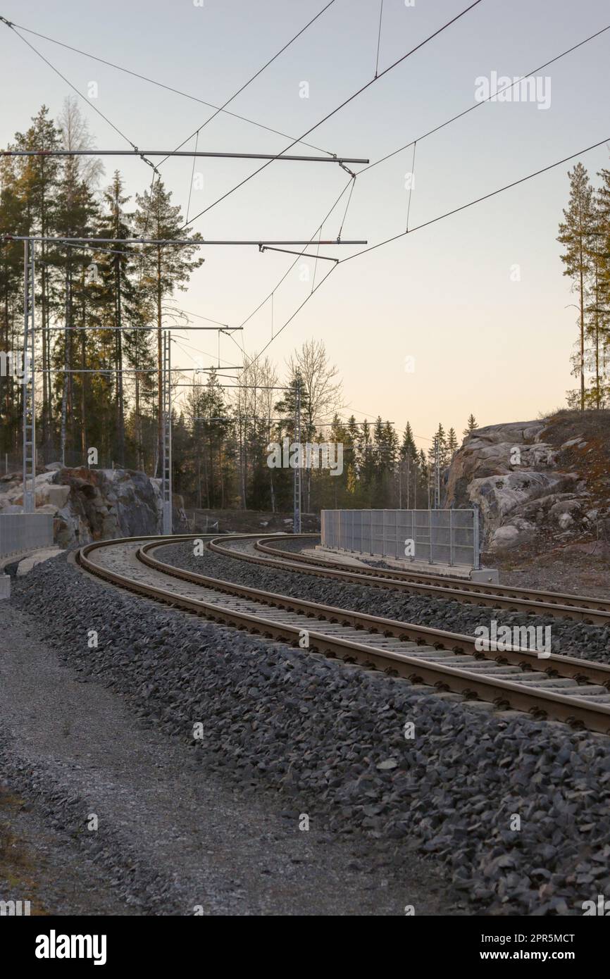 Railroad tracks sunrise hi-res stock photography and images - Alamy