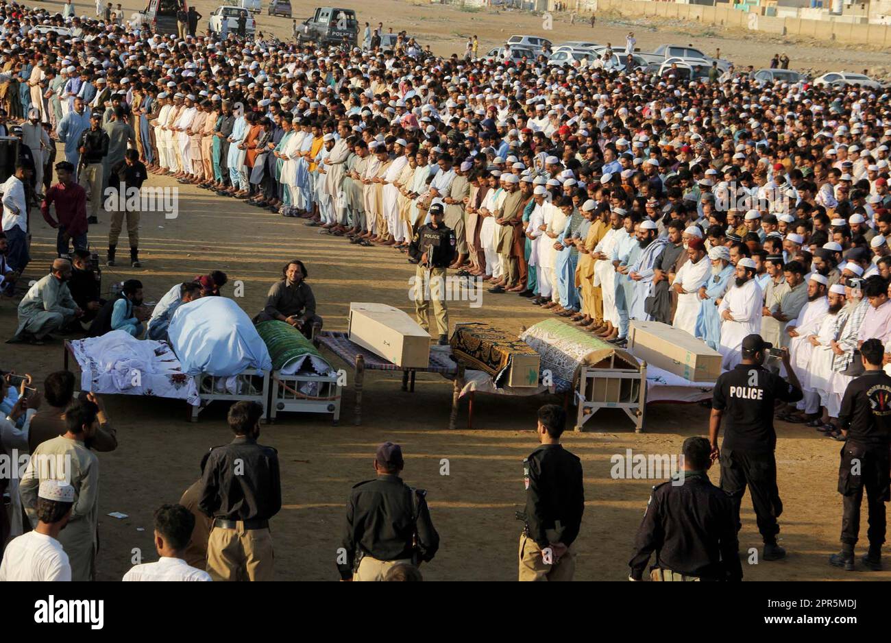 Karachi, Pakistan, April 26, 2023. A large numbers of residents and ...