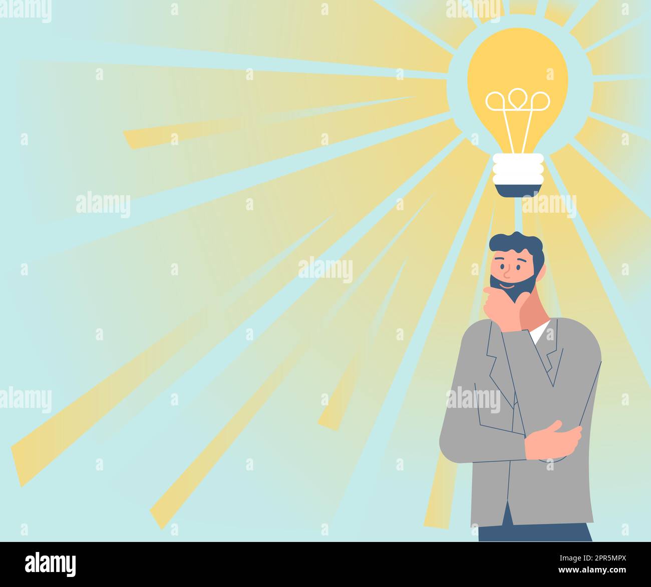 Illustration Of A Man Standing Coming Up With New Amazing Ideas ...