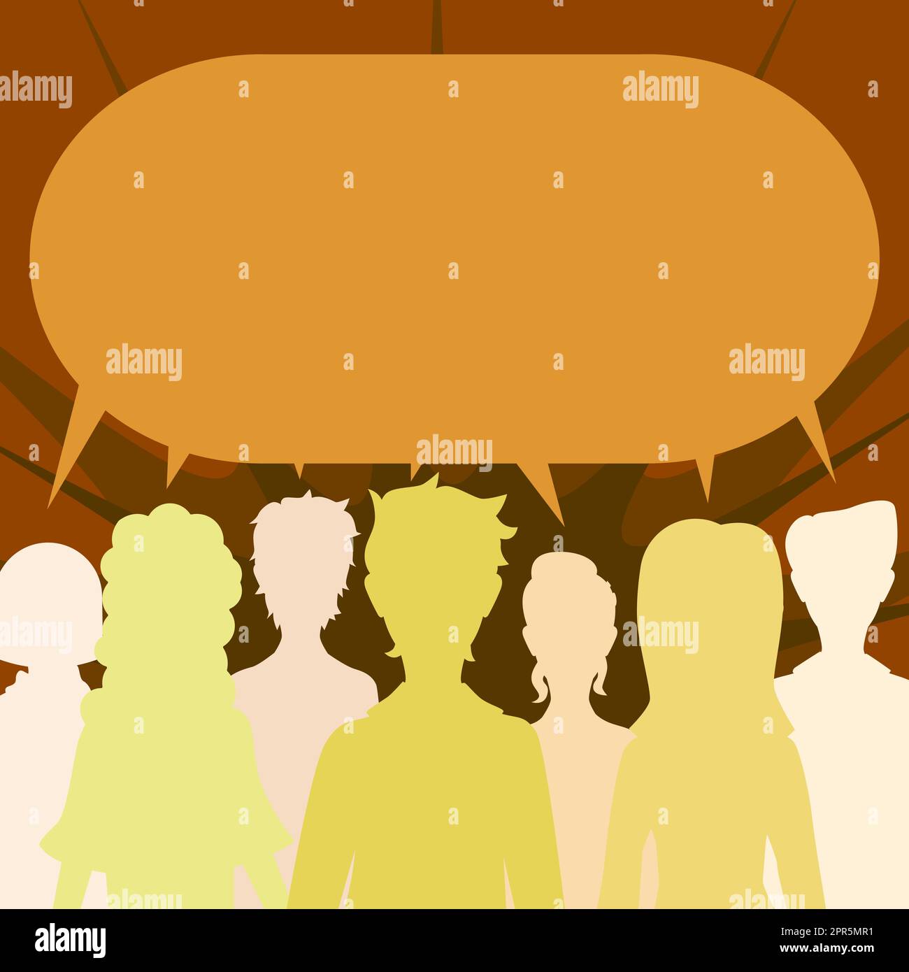 Group Of People Sharing Important Informations In Speech Bubble ...