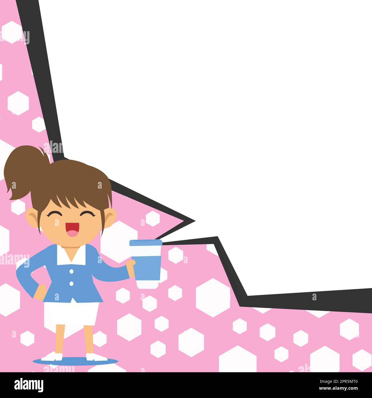 Instructor Drawing Pointing Stick On Empty Whiteboard While Holding Cup ...