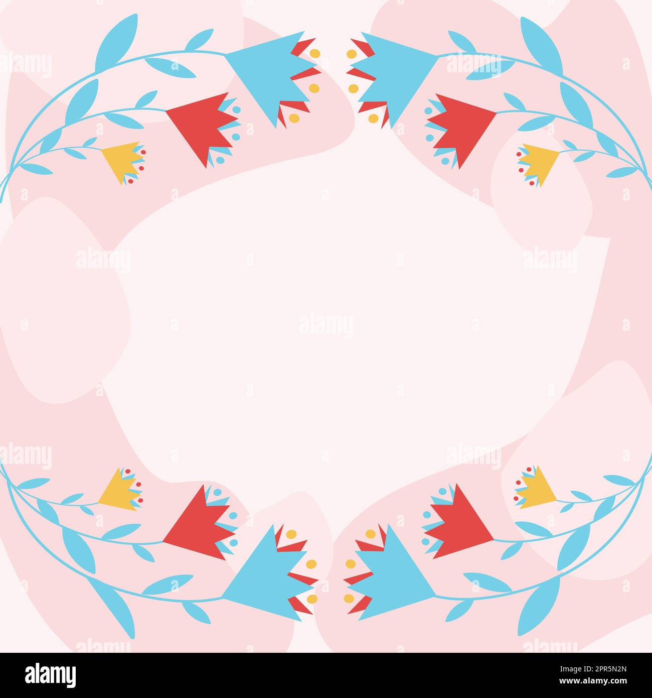 Text Frame Surrounded With Assorted Flowers Hearts And Leaves ...