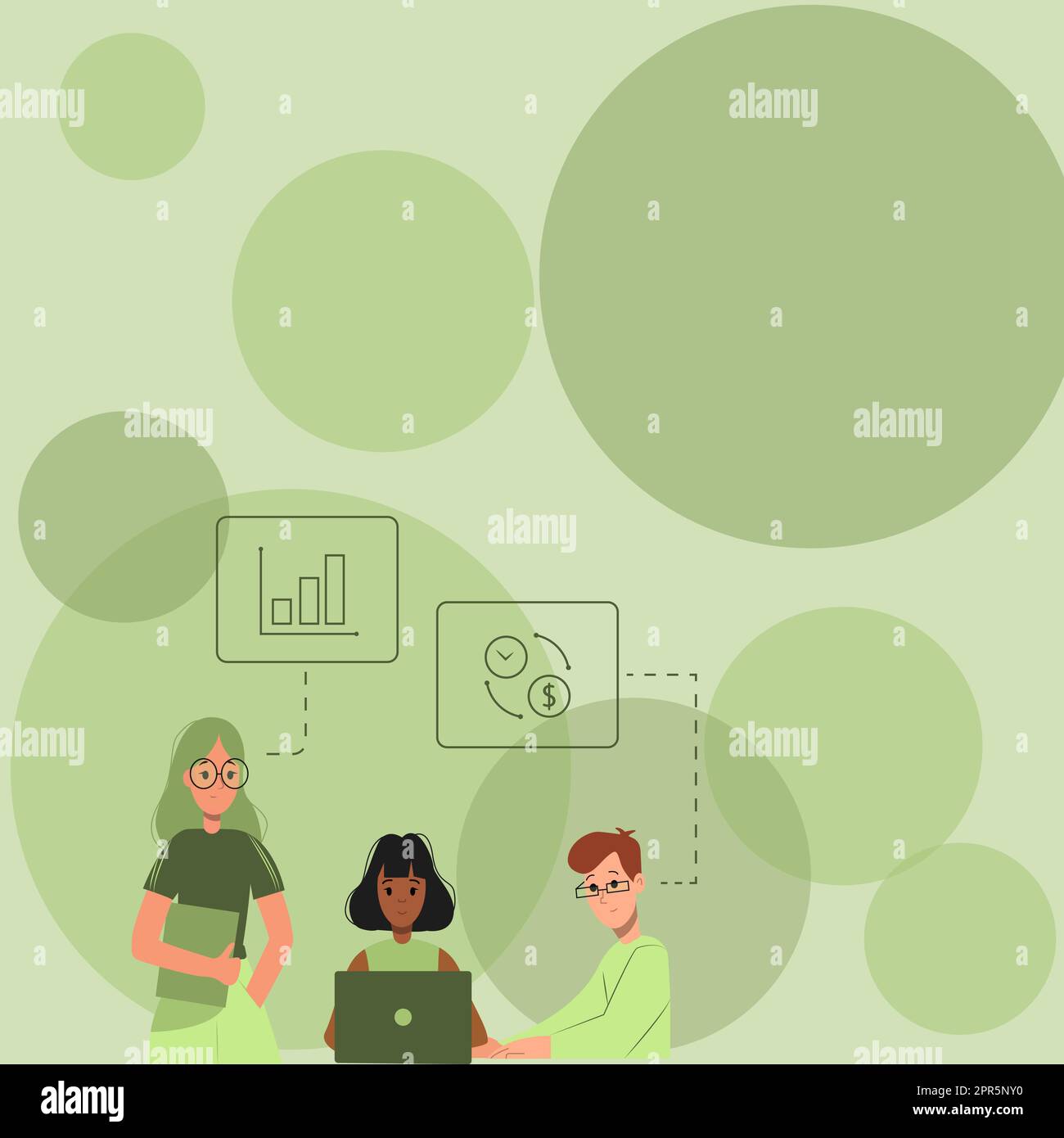 Three Collagues Illustration Practicing Hand Crafts Together. Students ...