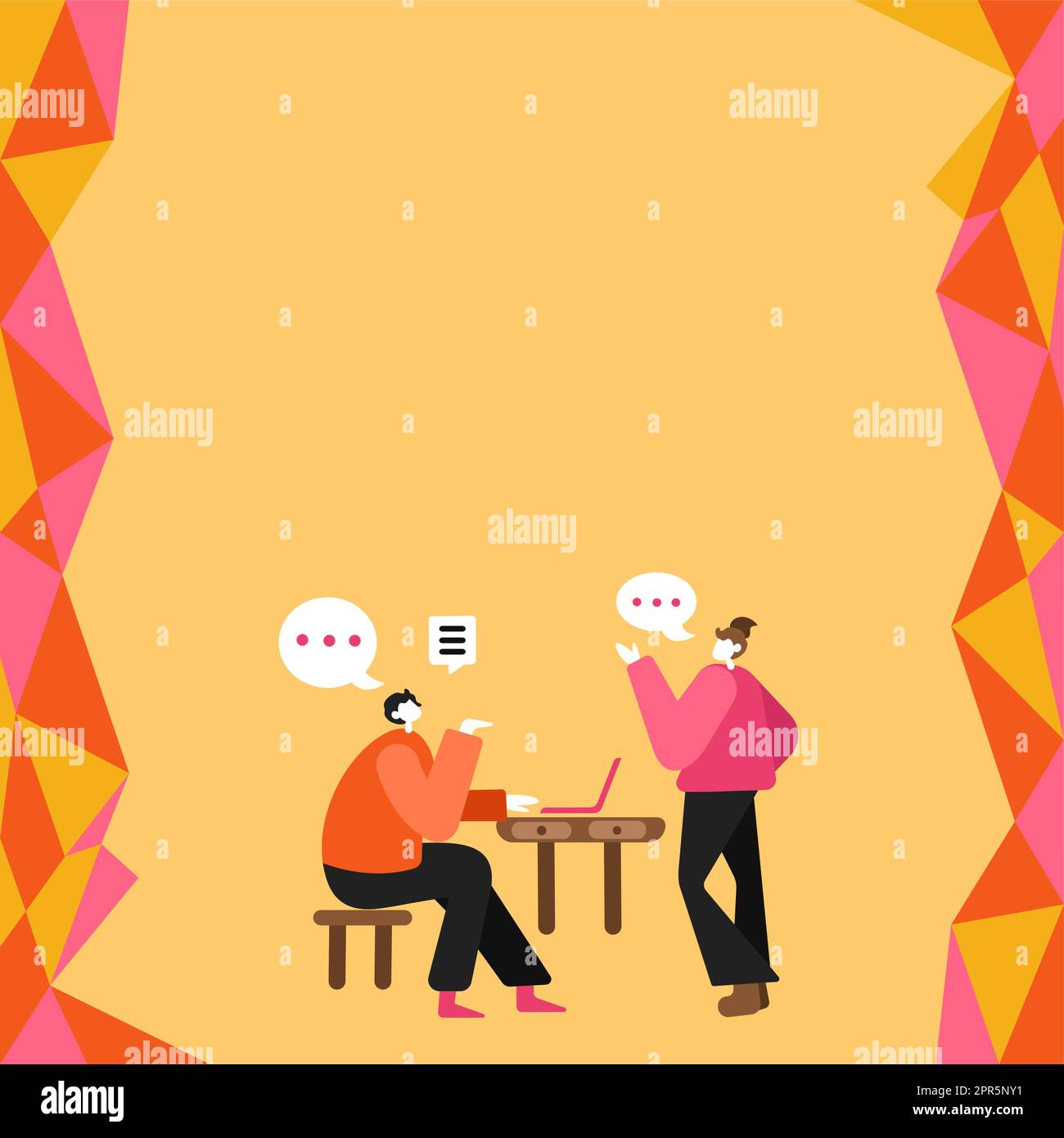 Two Colleagues Having Meeting Using Technology Discussing Future Plan ...
