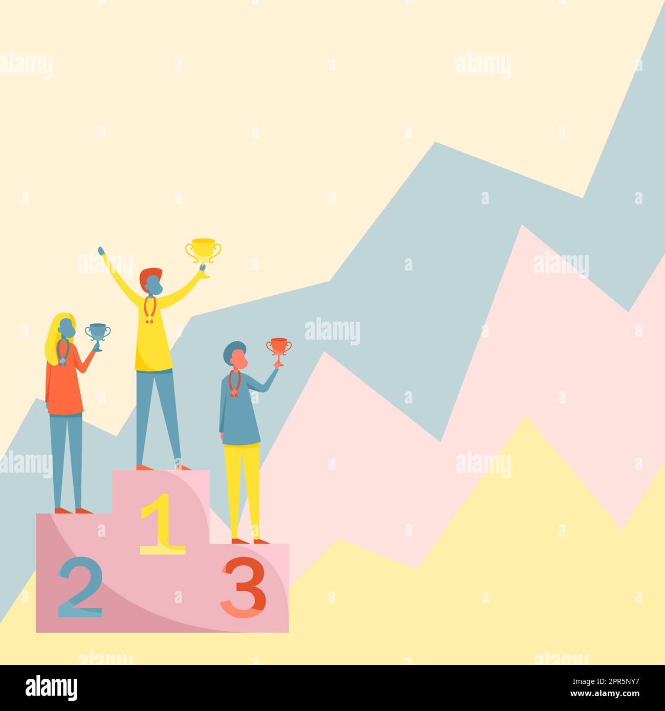 Women holding trophies Stock Vector Images - Alamy