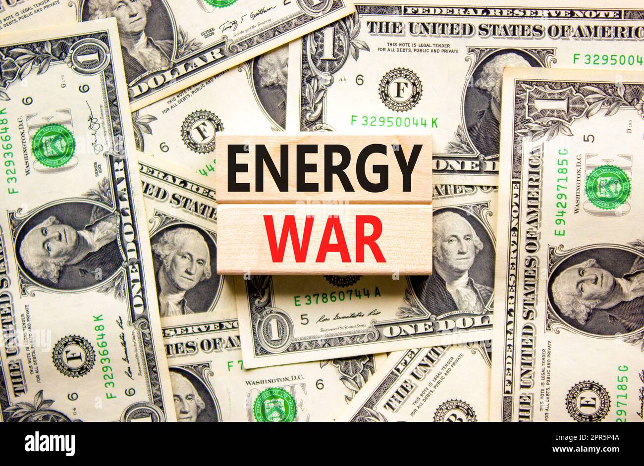 Energy war symbol. Concept words Energy war on beautiful wooden block ...