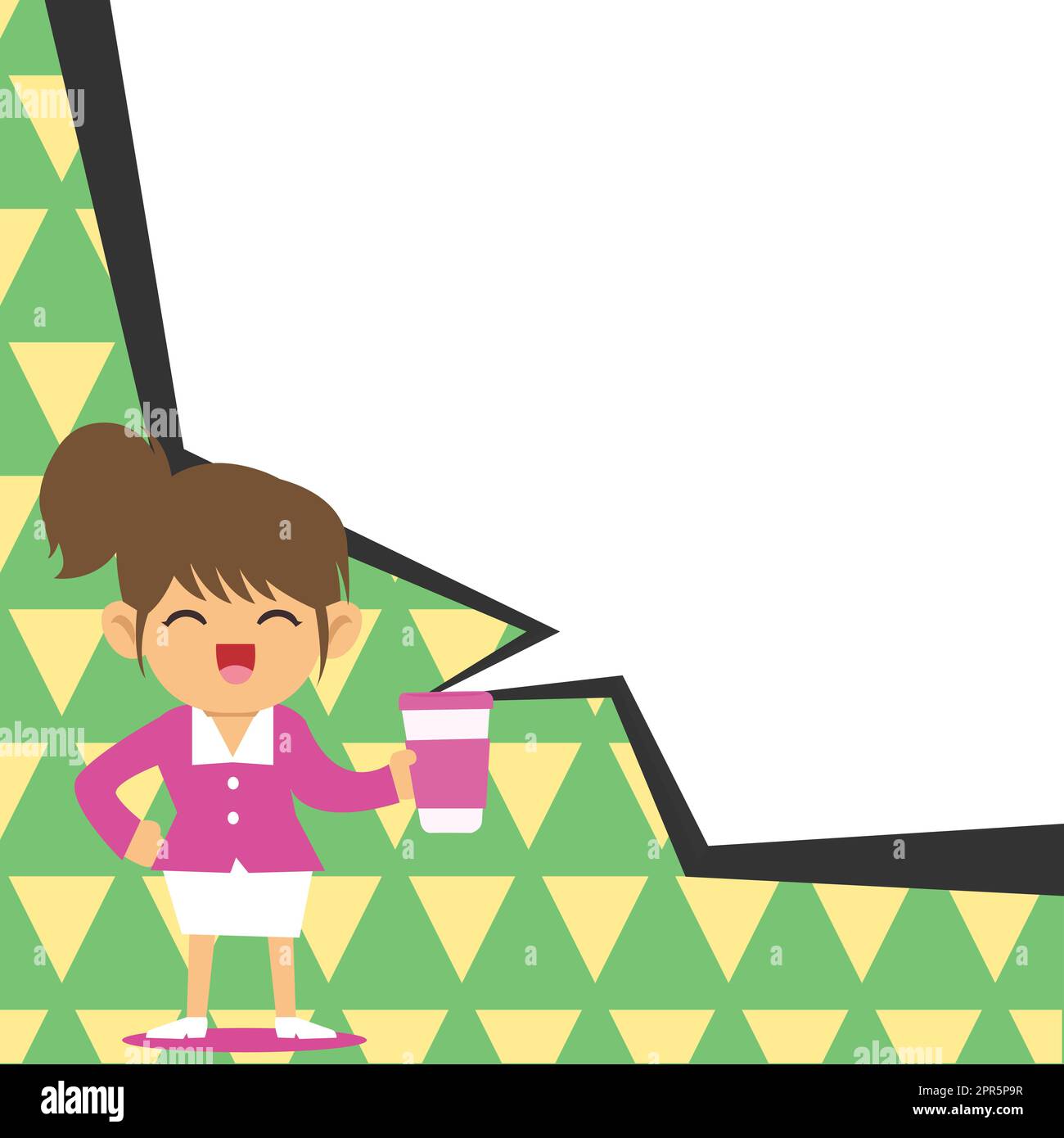 Instructor Drawing Pointing Stick On Empty Whiteboard While Holding Cup ...