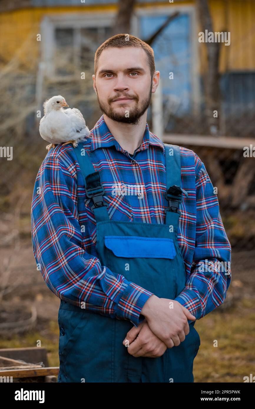 A farmer of European Caucasian appearance a man with a beard portrait ...