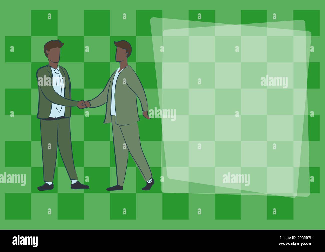 Two colleagues shaking hands congratulating successful teamwork ...