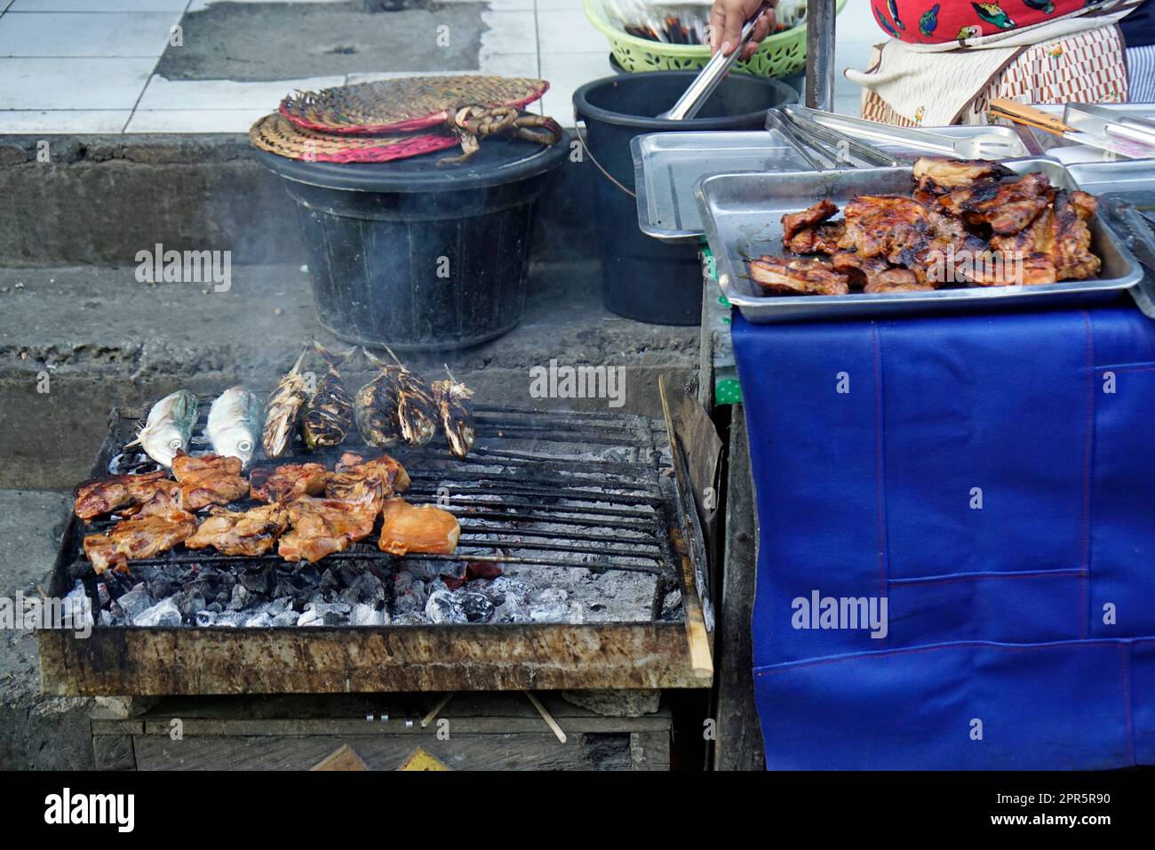 traditional food stall in the streets of cebu city at the philippines ...