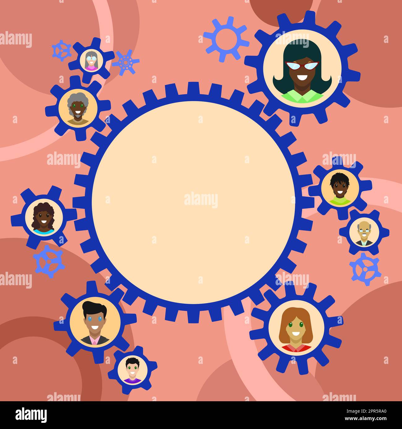 Colleagues Presented Inside Cogwheels Showing Definition Of Teamwork ...