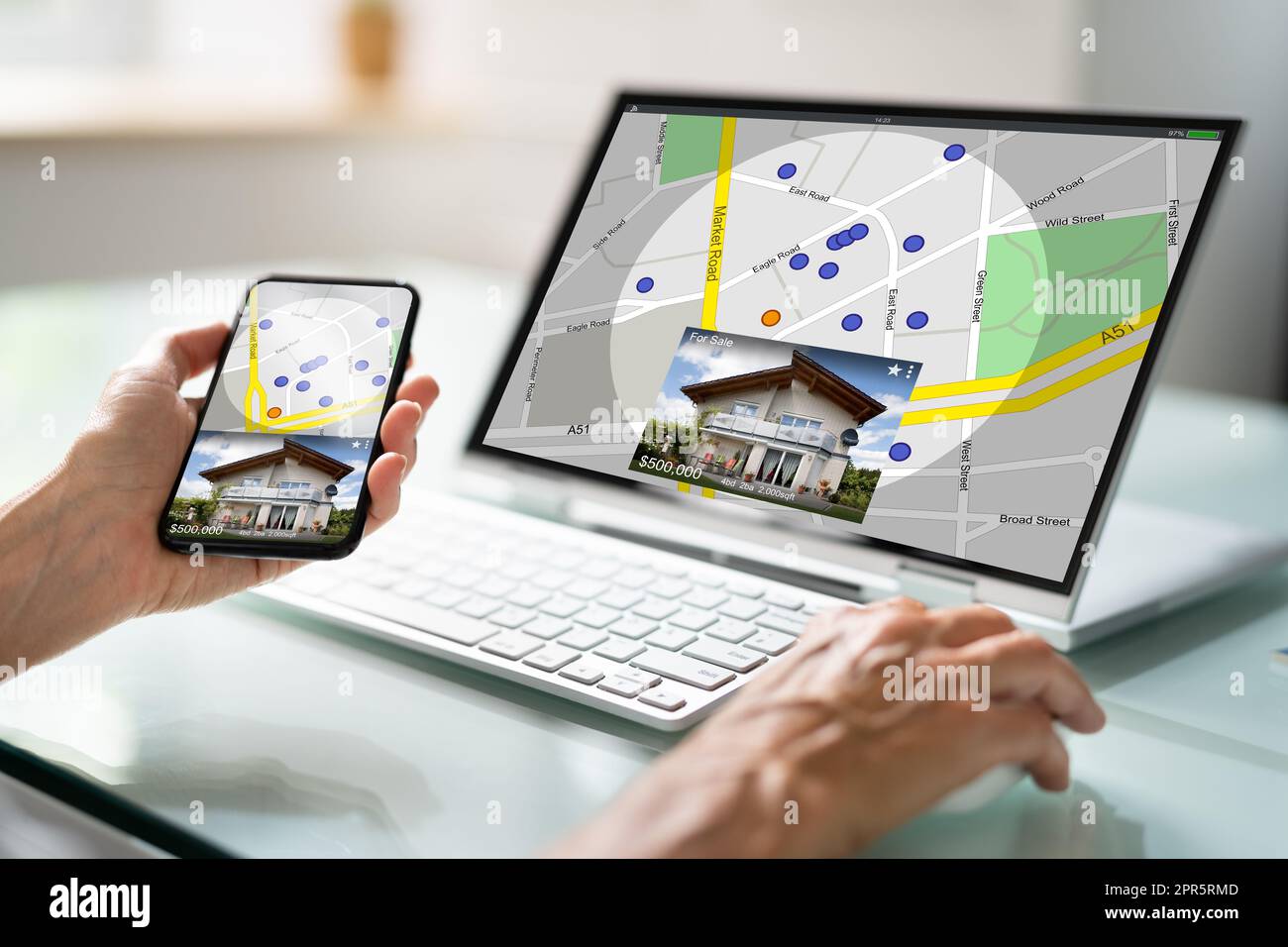 Online Real Estate Property Search Stock Photo - Alamy