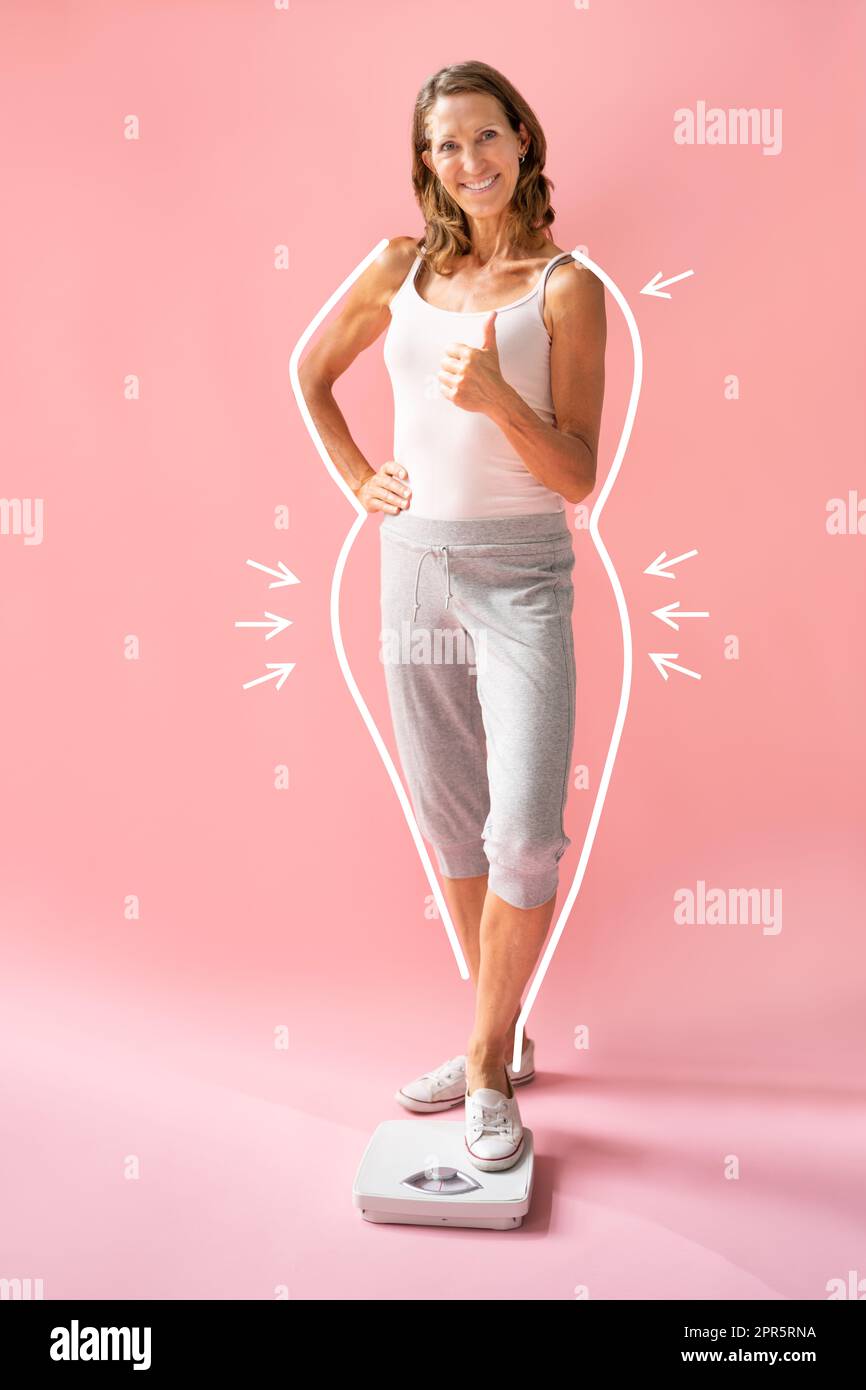 Woman Weight Loss And Slim Concept Stock Photo - Alamy