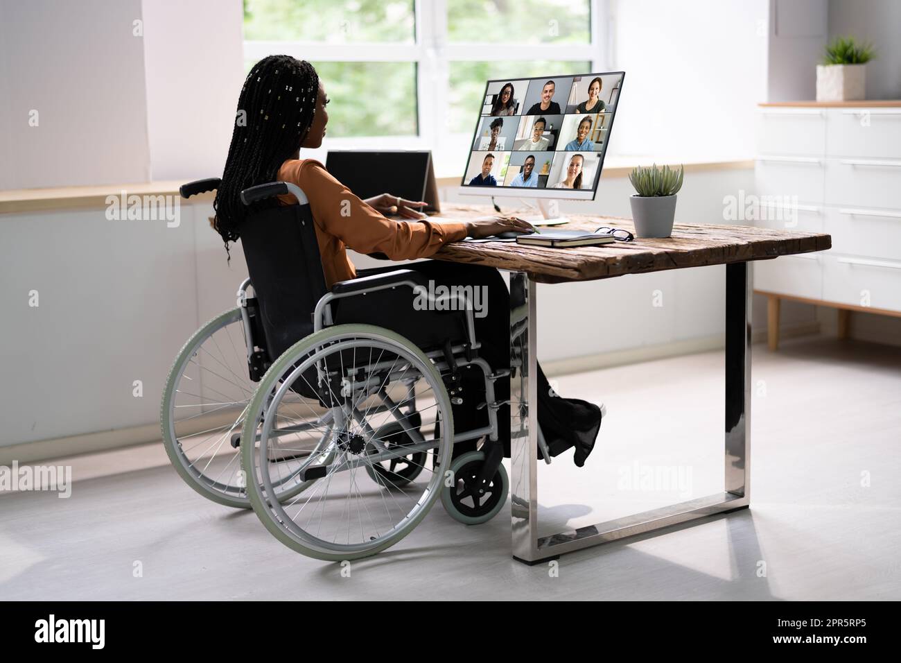 African Woman Video Conference Business Call Stock Photo - Alamy