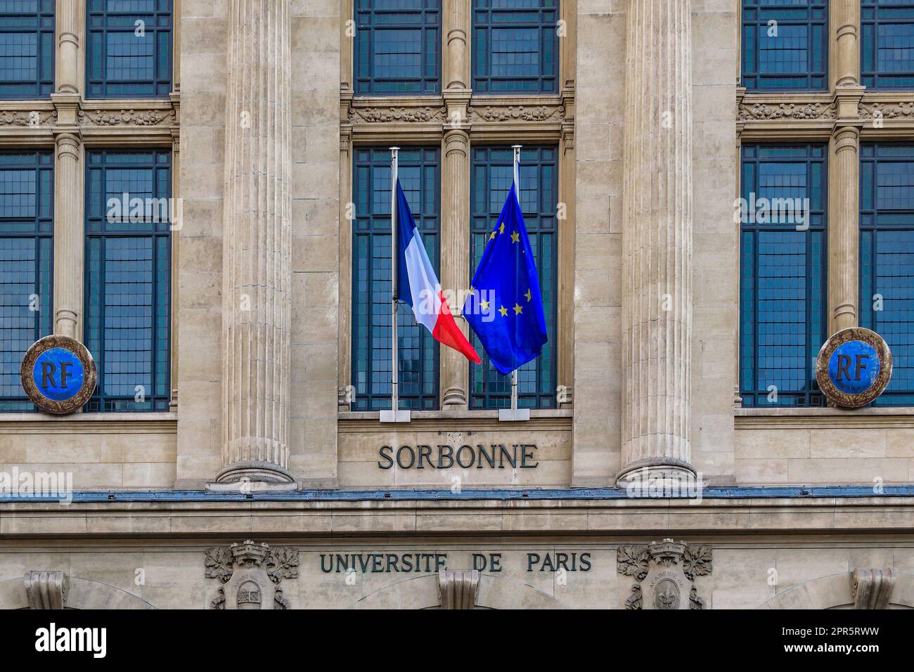 Exterior view of one of sorbonne university buildings, paris, france ...