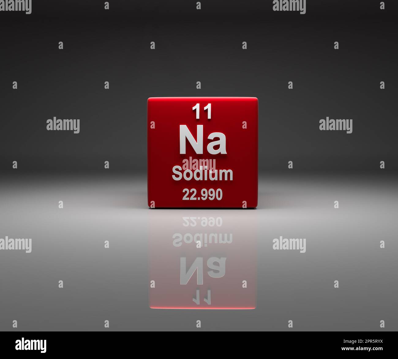 Cube with Sodium number 11 periodic table Stock Photo - Alamy