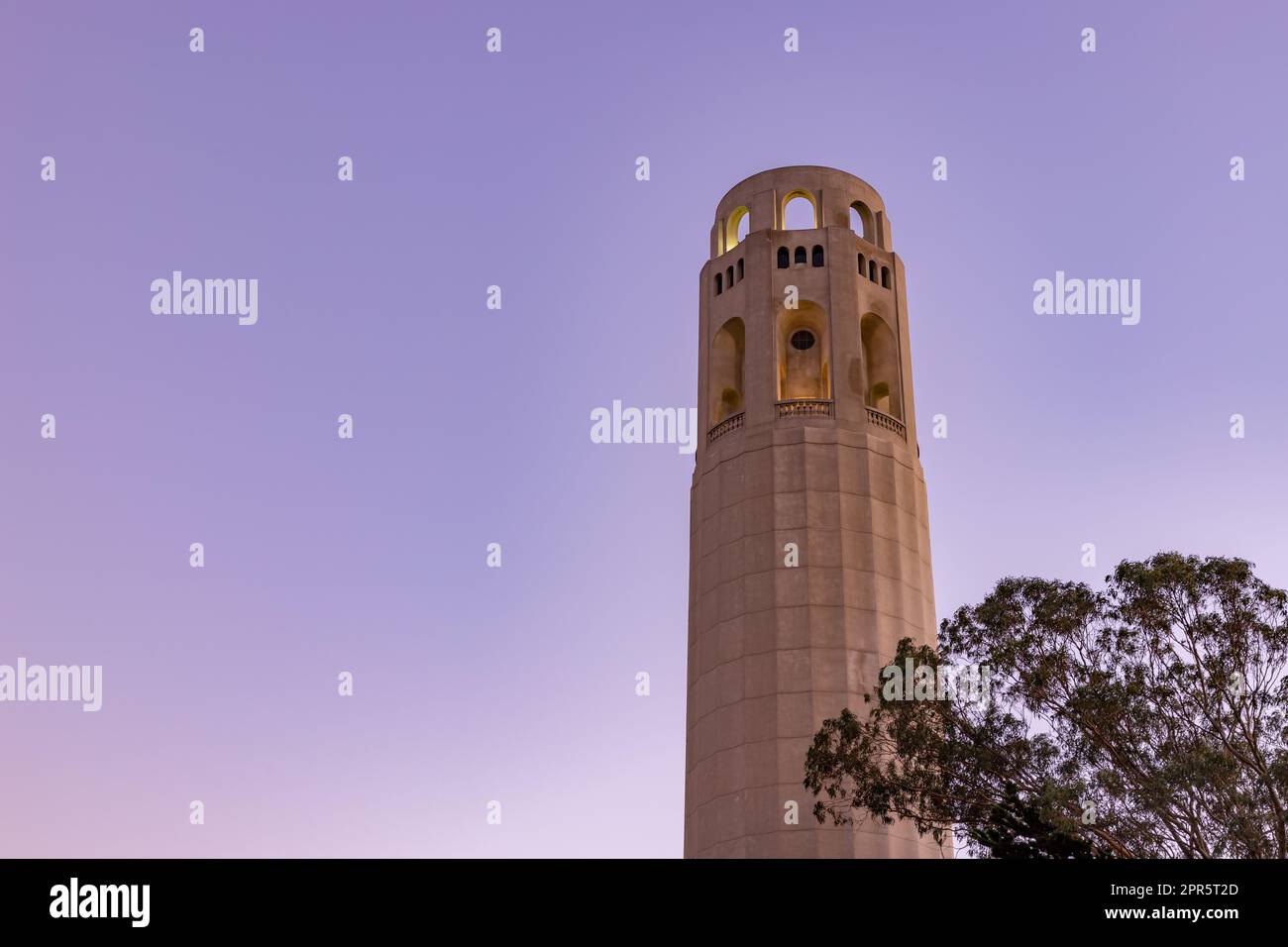 A picture of the Coit Tower at sunset Stock Photo - Alamy