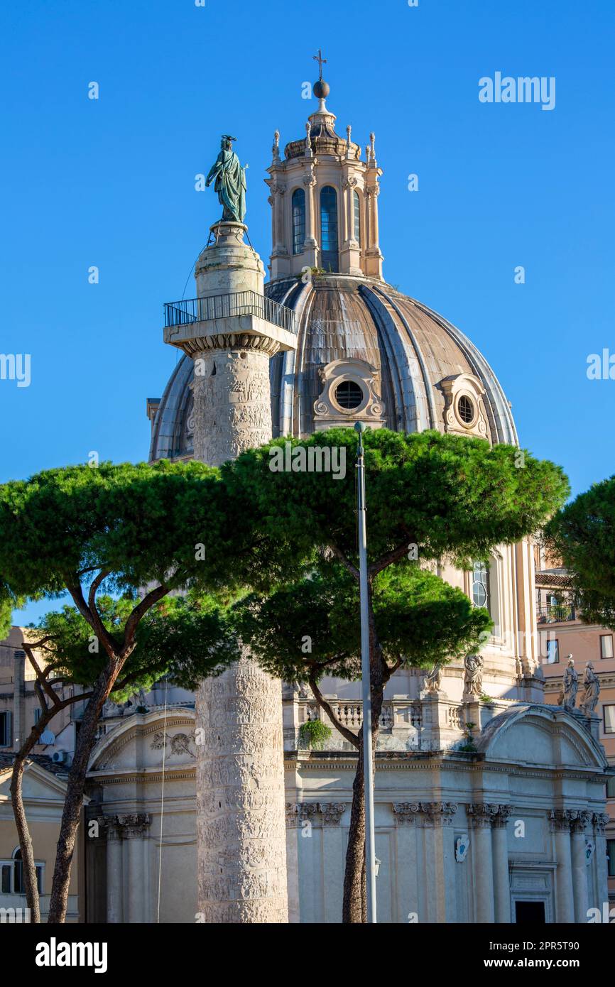 View of the dome of the church of the Most Holy Name of Mary, Trajan's ...