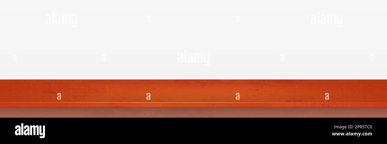 Red table top on white panoramic background, promotional web template ...