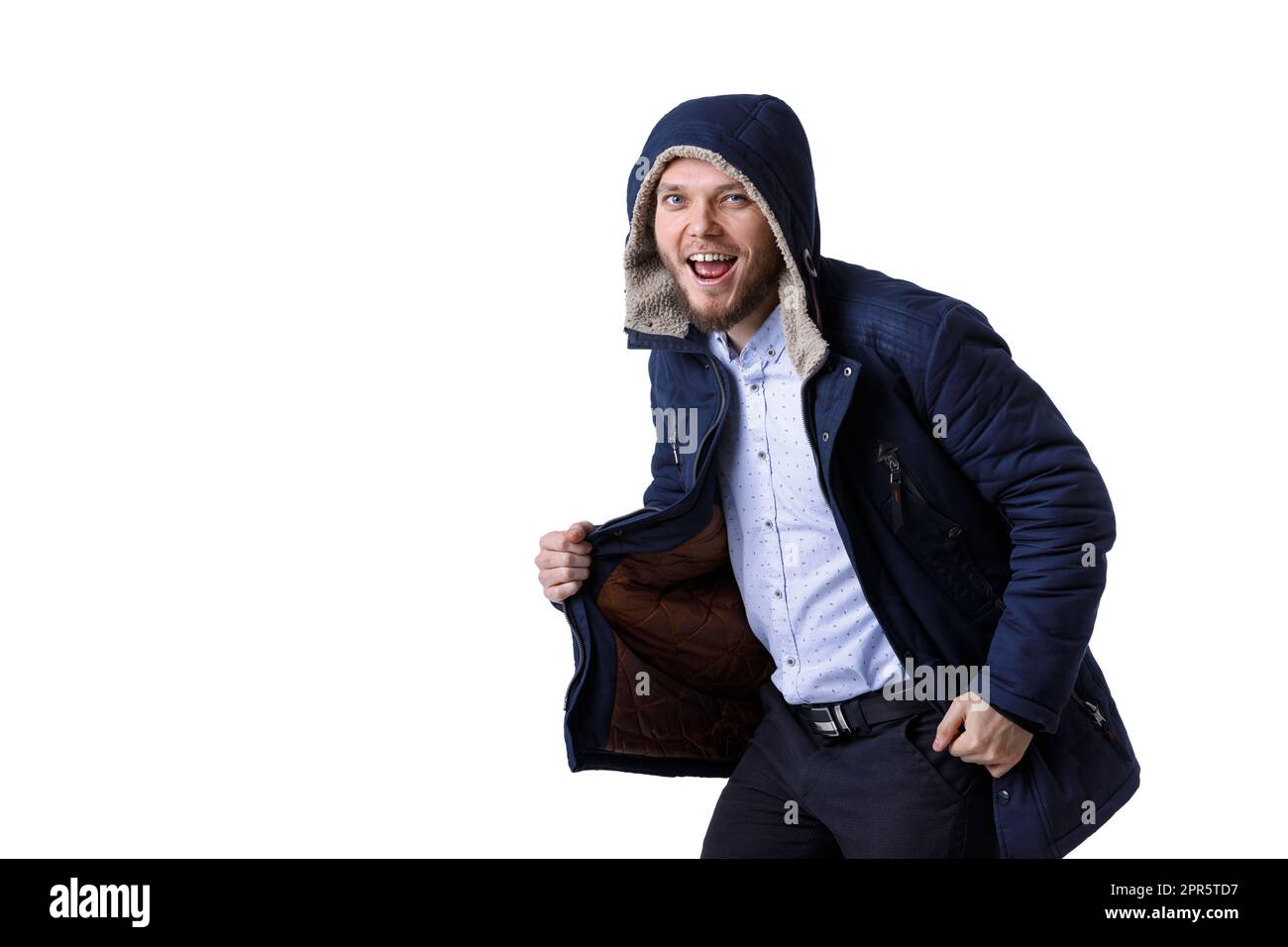 Male model posing winter Cut Out Stock Images & Pictures - Alamy