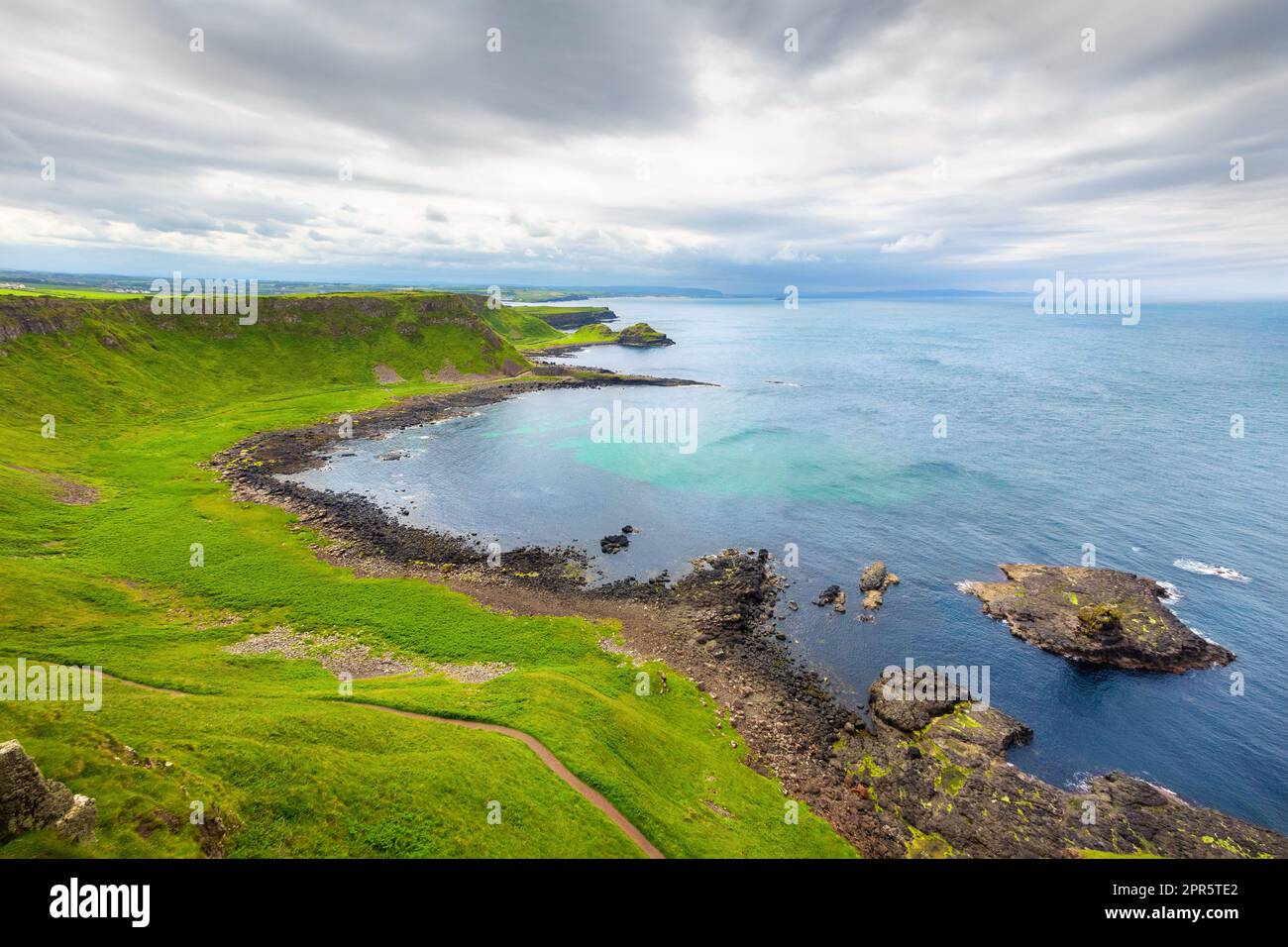 Portnaboe bay and North Antrim Cliff from Great Stookan, Giant's ...