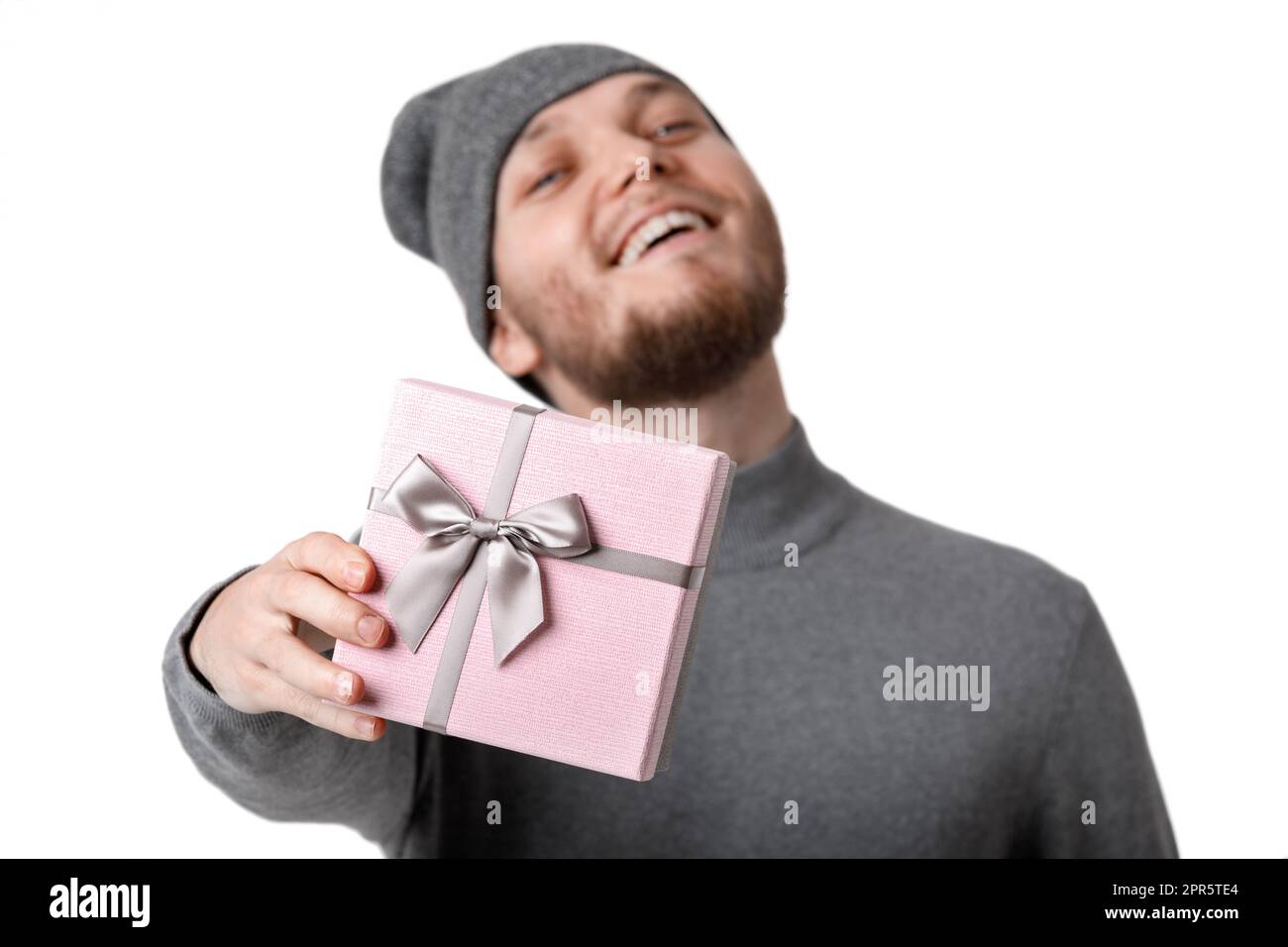 Man holding present box hi-res stock photography and images - Alamy