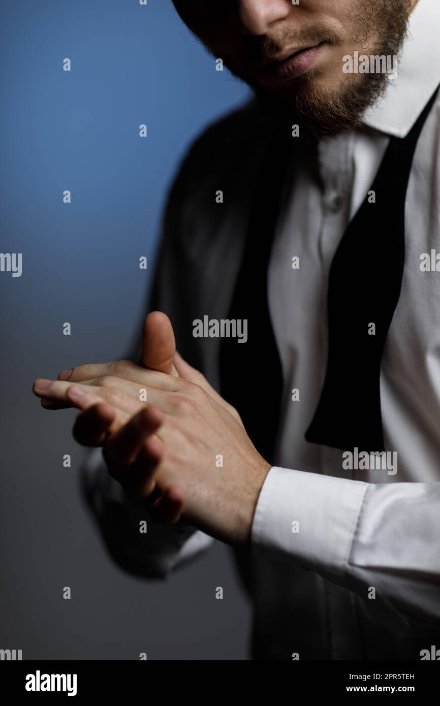 Fashion male model open shirt hi-res stock photography and images - Alamy