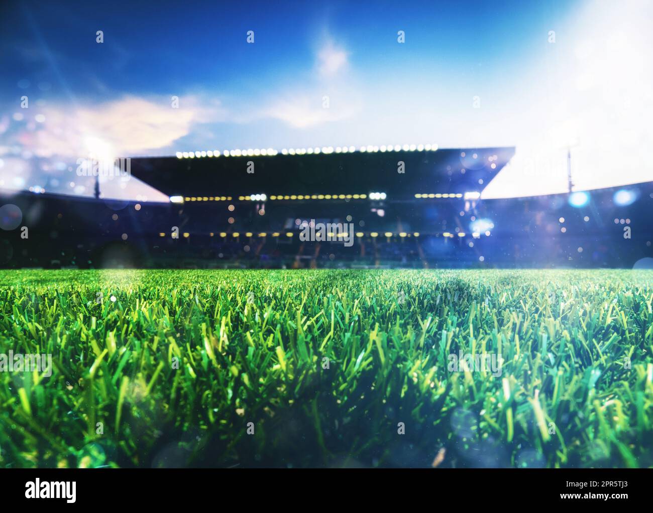 Football stadium with the stands full of fans waiting for the game ...