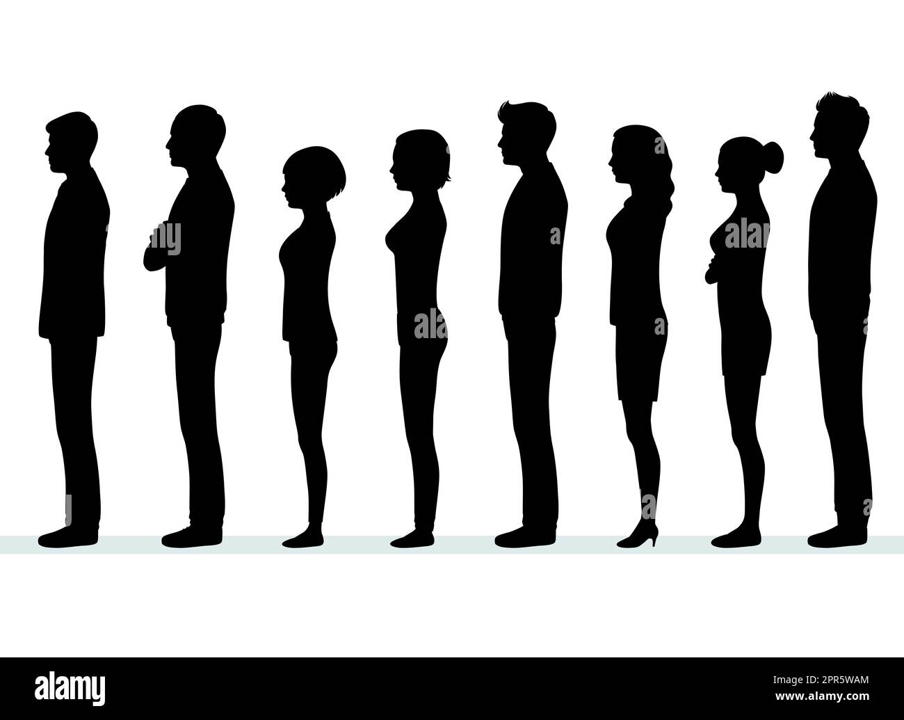 Queue in silhouette Cut Out Stock Images & Pictures - Alamy