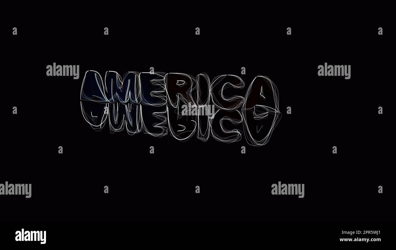 America text hand draw digital art Stock Photo - Alamy