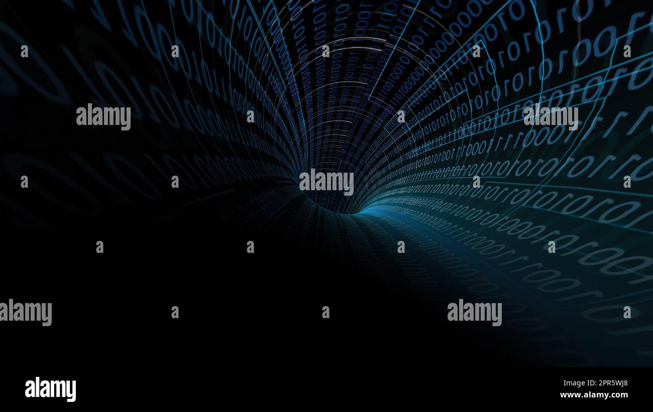 Driving Through Binary Data Tunnel Stock Photo - Alamy