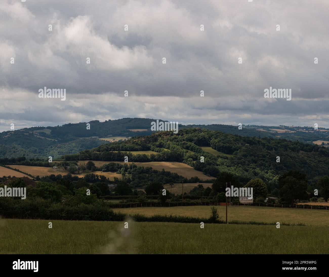 French farmland landscape in Aveyron france Stock Photo - Alamy
