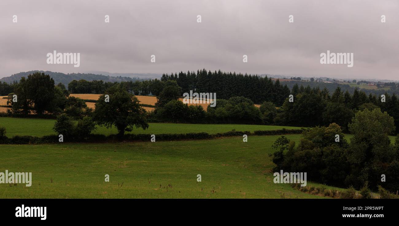 French farmland landscape in Aveyron Stock Photo - Alamy