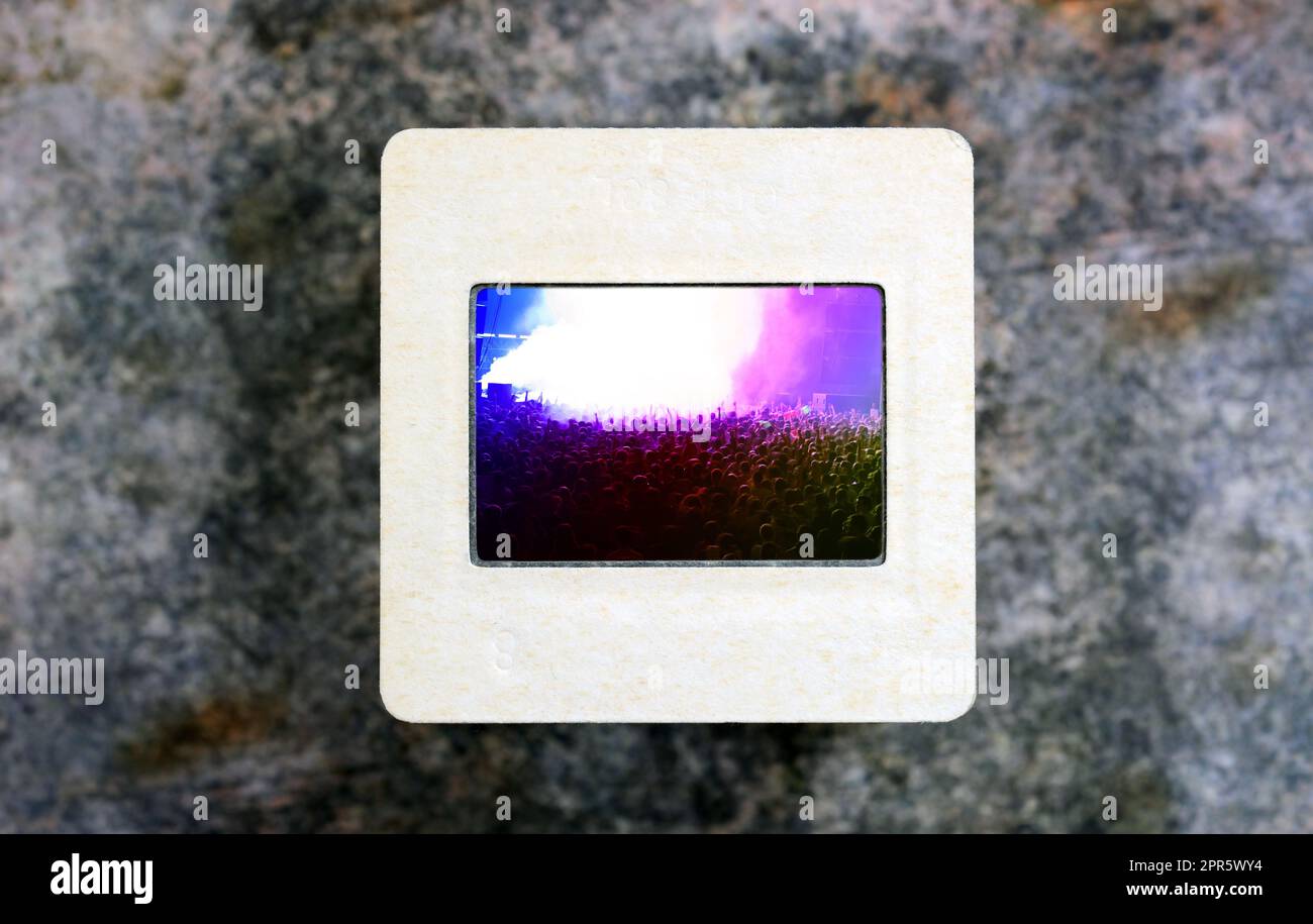 Live concert on slide film Stock Photo - Alamy