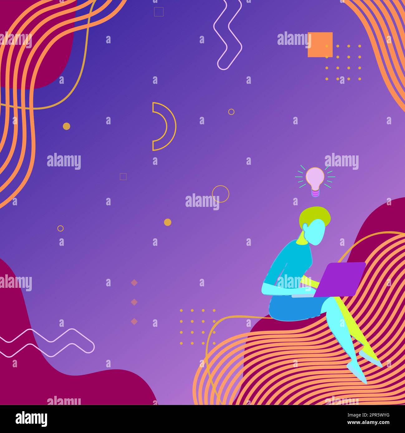 Woman Sitting With Laptop Actively Accomplishing Work From Home With ...