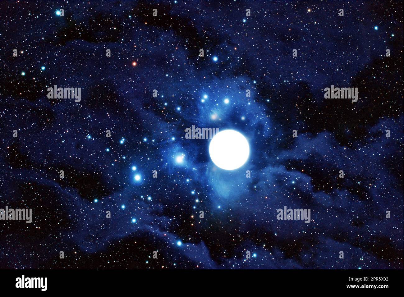 Full moon and stars Stock Photo - Alamy