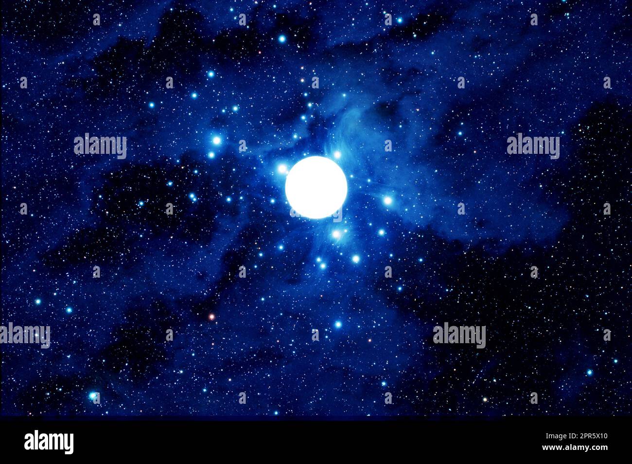 Full moon and stars Stock Photo - Alamy
