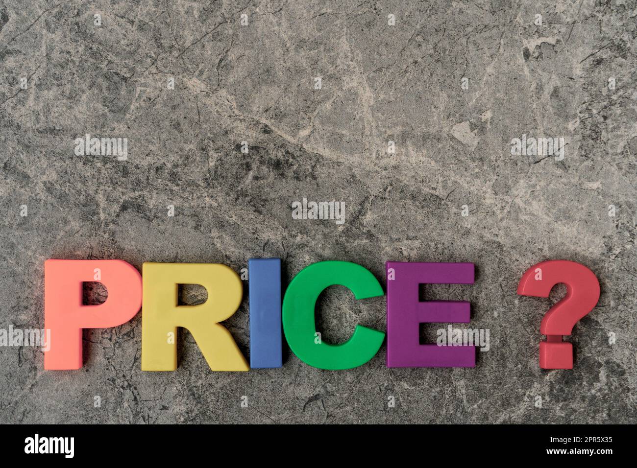 PRICE word with a question mark Stock Photo - Alamy